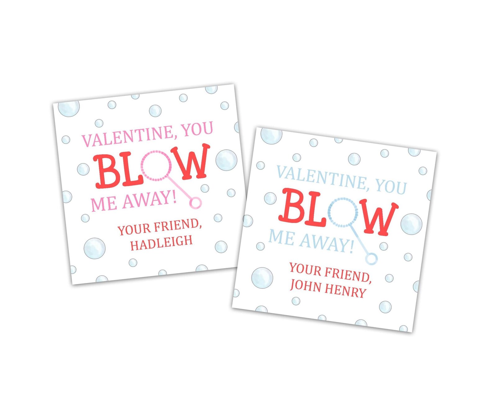Printable Bubbles Valentine Tag for Kids | Class Party Favor ...