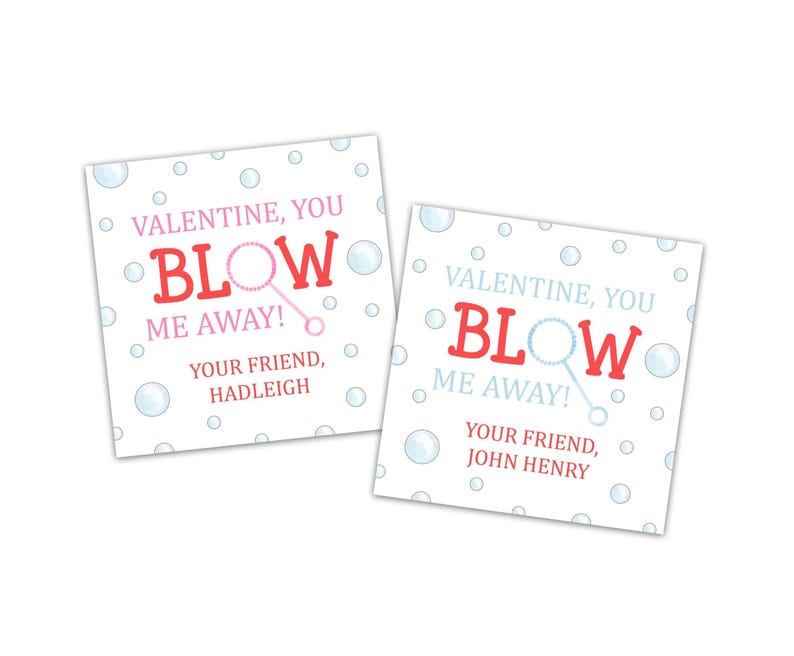 Printable Bubbles Valentine Tag for Kids | Class Party Favor ...