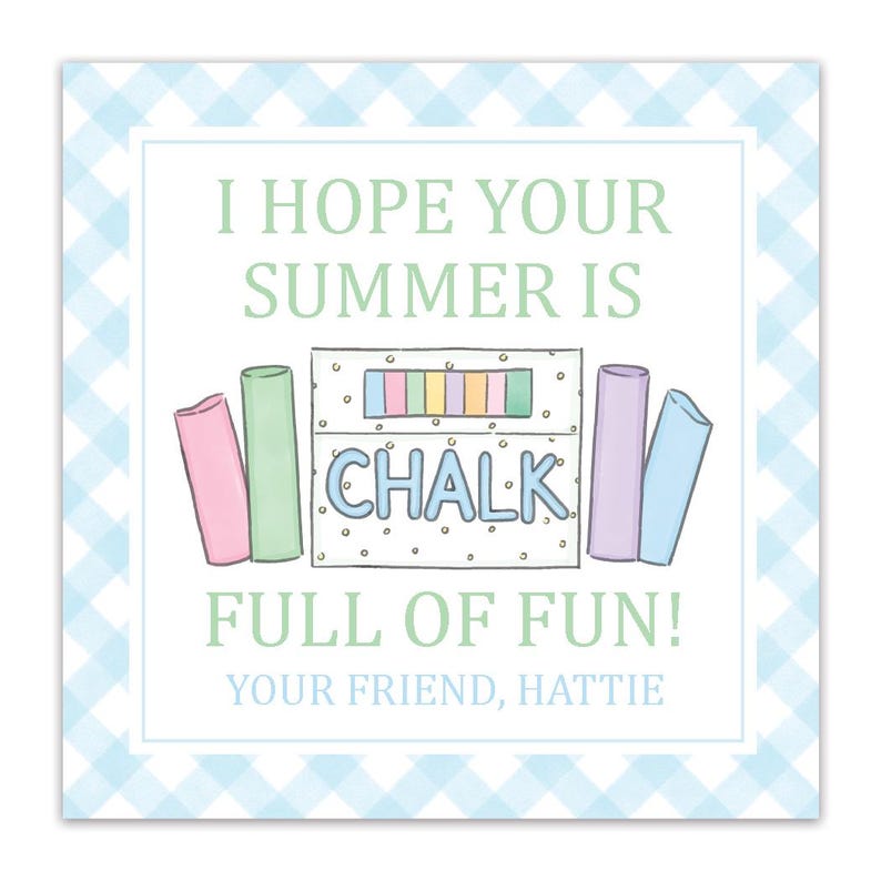 Printable Summer Gift Tag | End of School Year Tag | Chalk Favor Tag ...
