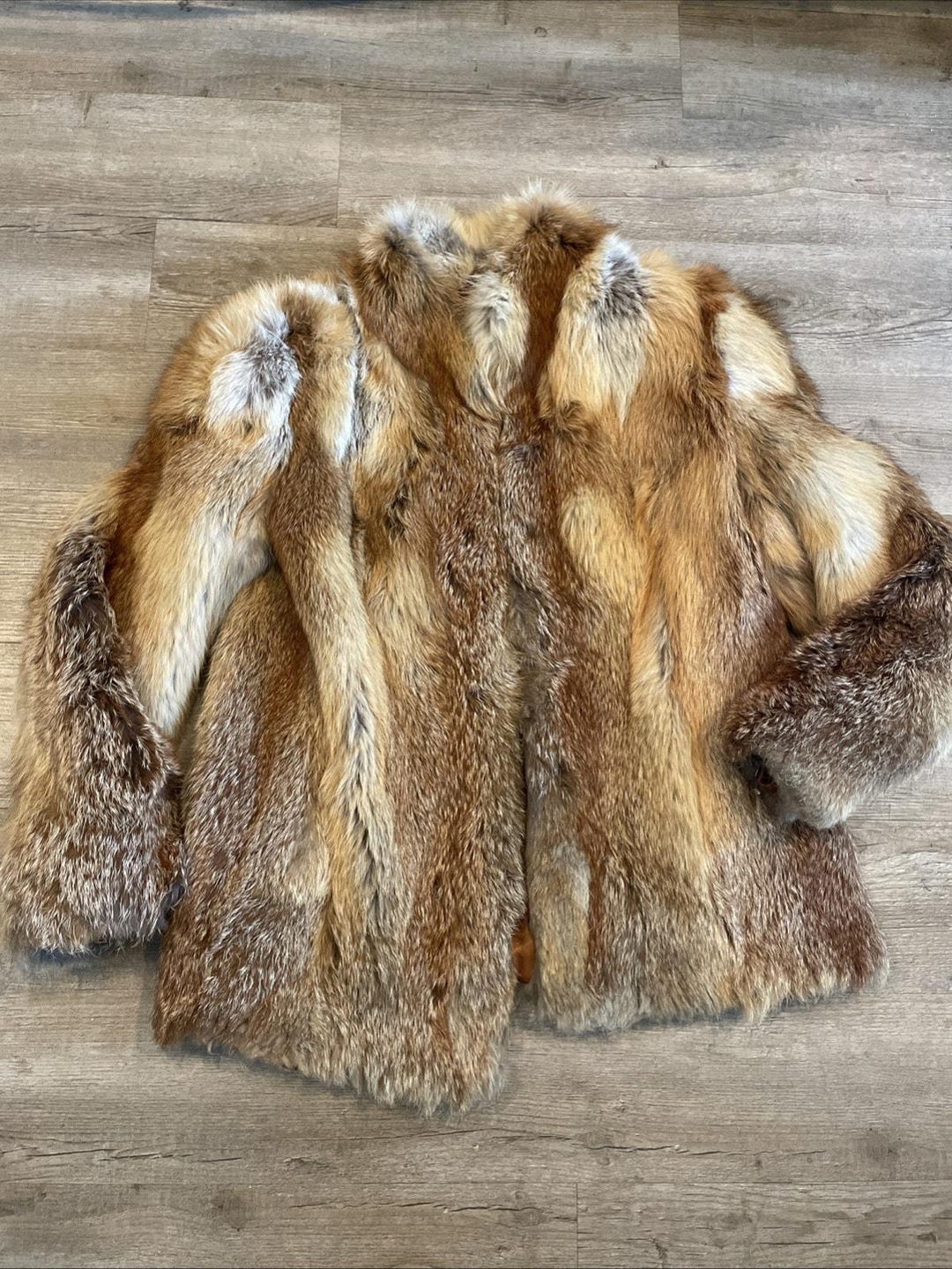 Vintage Angell Furs Brown W/amber Animal Fur Coat -medium - Etsy