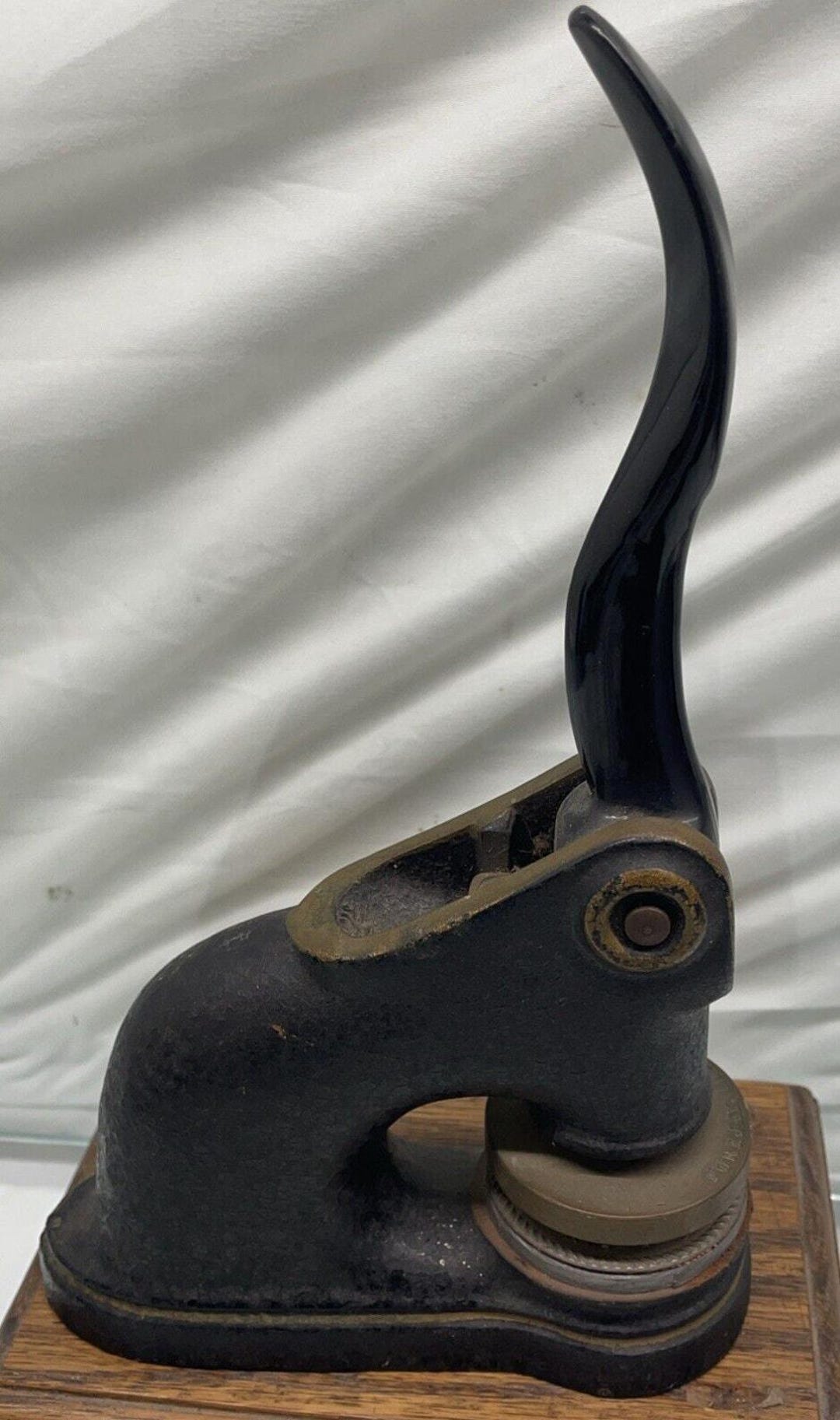 Vintage Antique Cast Iron Seal Press Stamp Embosser 8" Tall X 5" Long ...