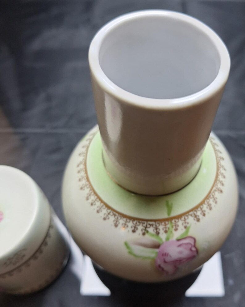 RS Prussia Style Porcelain Vase/decanter & Cup 7.5" Signed Vintage ...
