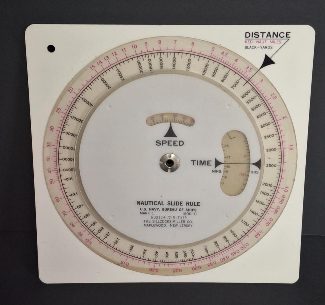 Nautical Slide Rule US Navy Bureau of Ships, New Jersey, Wall-hanging ...