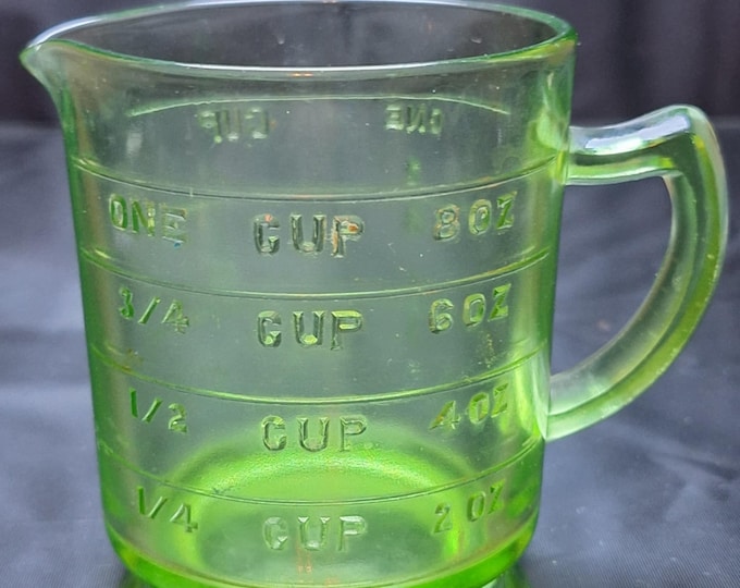1930s Hazel-atlas Green Uranium Depression Glass Measuring Cup, 1 Cup ...