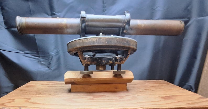 Antique Joseph Wissler St. Louis Brass Surveyor Scope in Wood Box – 10 ...