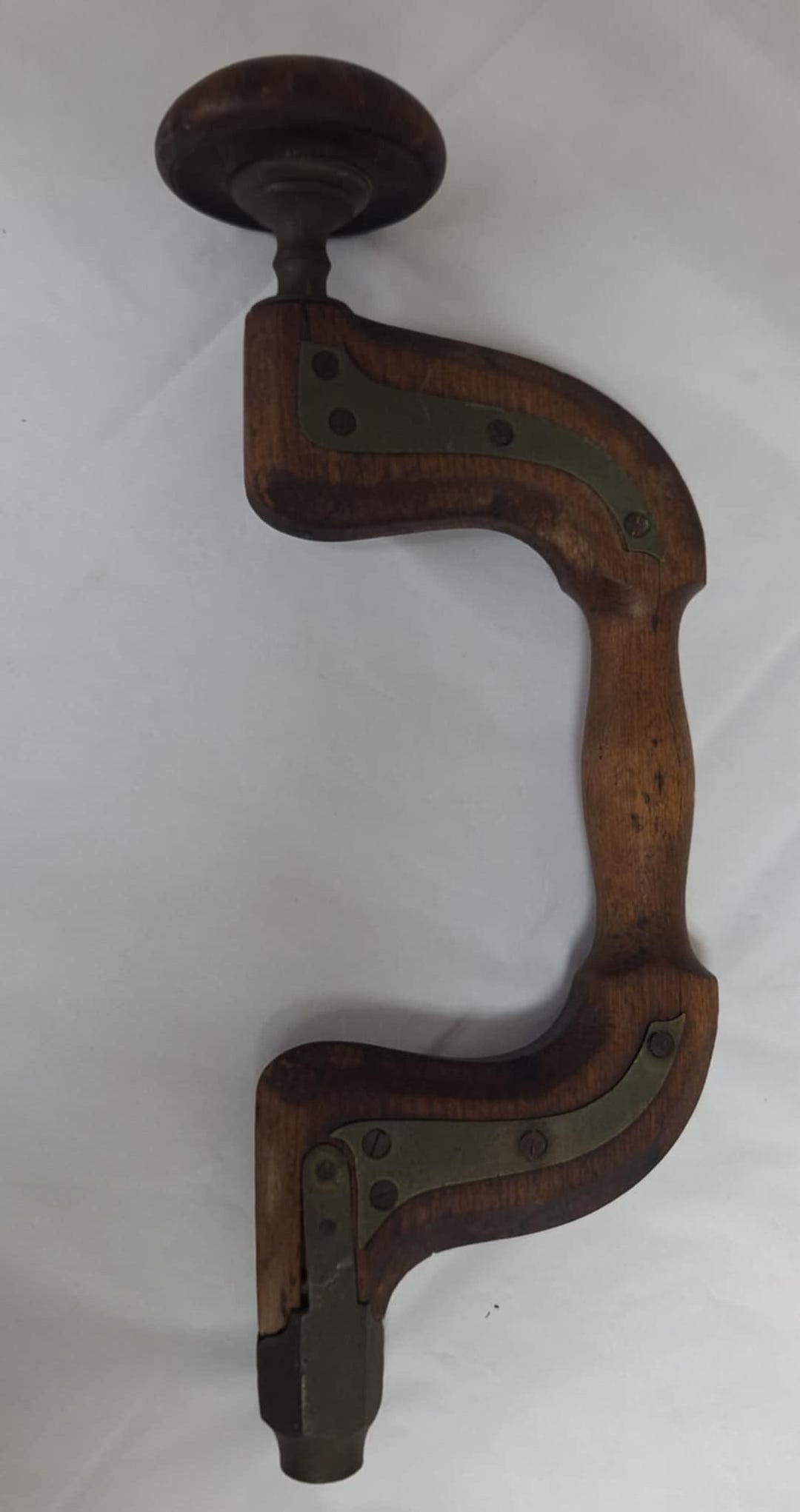 Antique Bit Brace Hand Tool, Wooden With Brass Accents – Early 1800s - Etsy