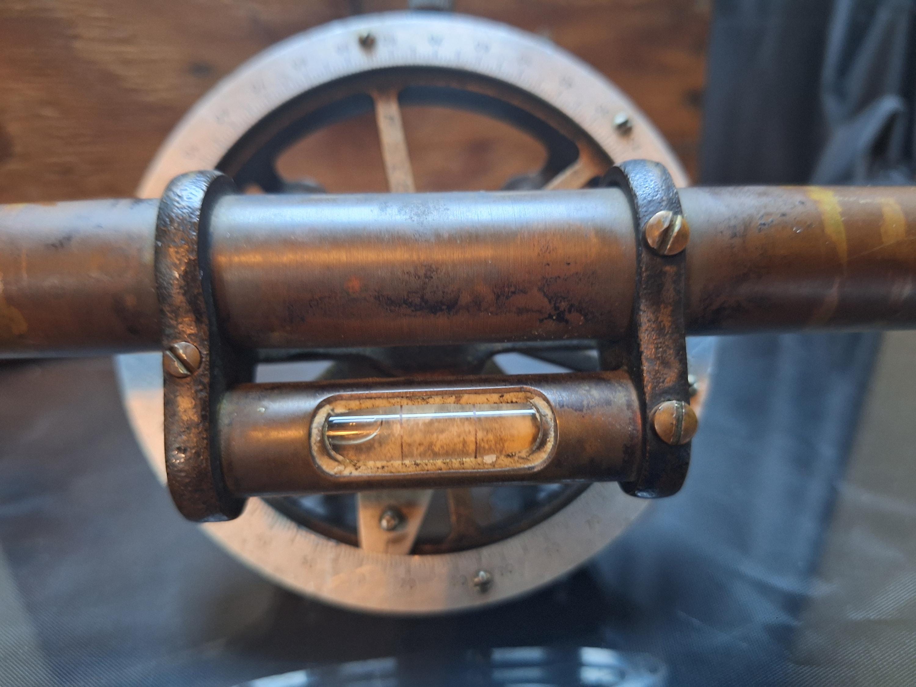 Antique Joseph Wissler St. Louis Brass Surveyor Scope in Wood Box – 10 ...
