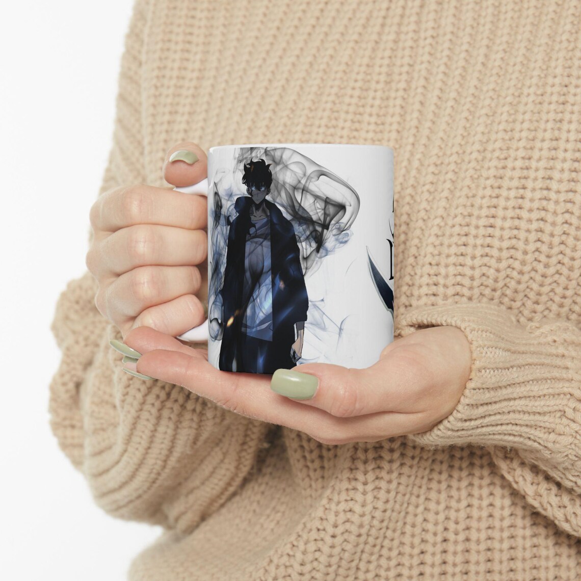 Sung Jin Woo Mug, Solo Leveling Design, Two Daggers, Anime Fan Gift ...