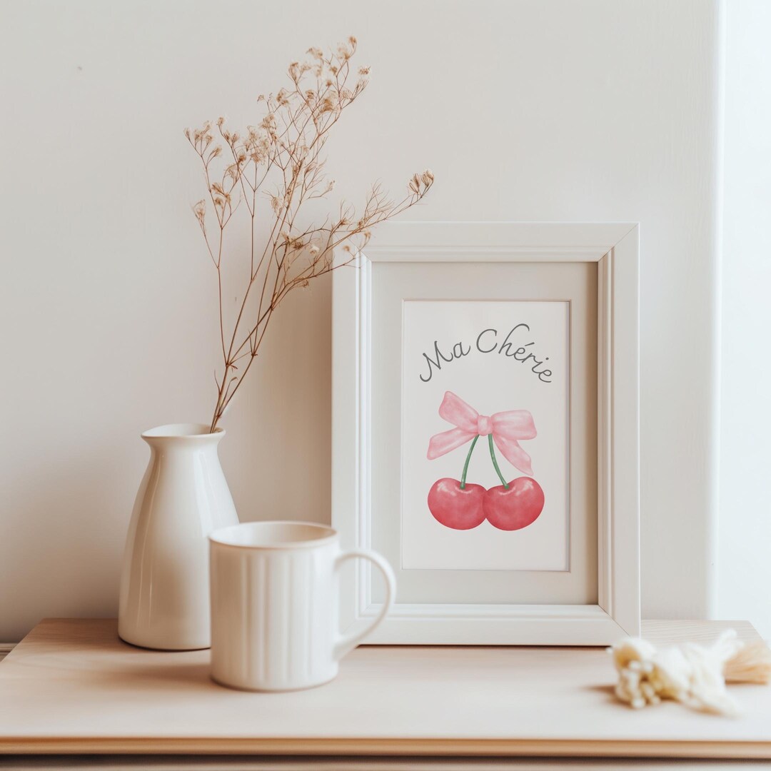 Ma Chérie | Printable Wall Art | Cherry-themed Digital Download ...