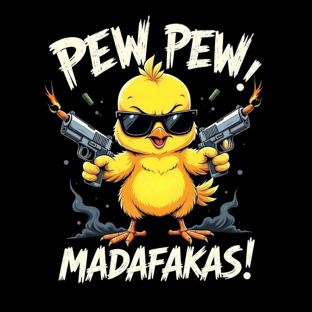 Pew Pew Madafakas PNG | Funny Gangster Chick Clipart | Cool Chicken ...
