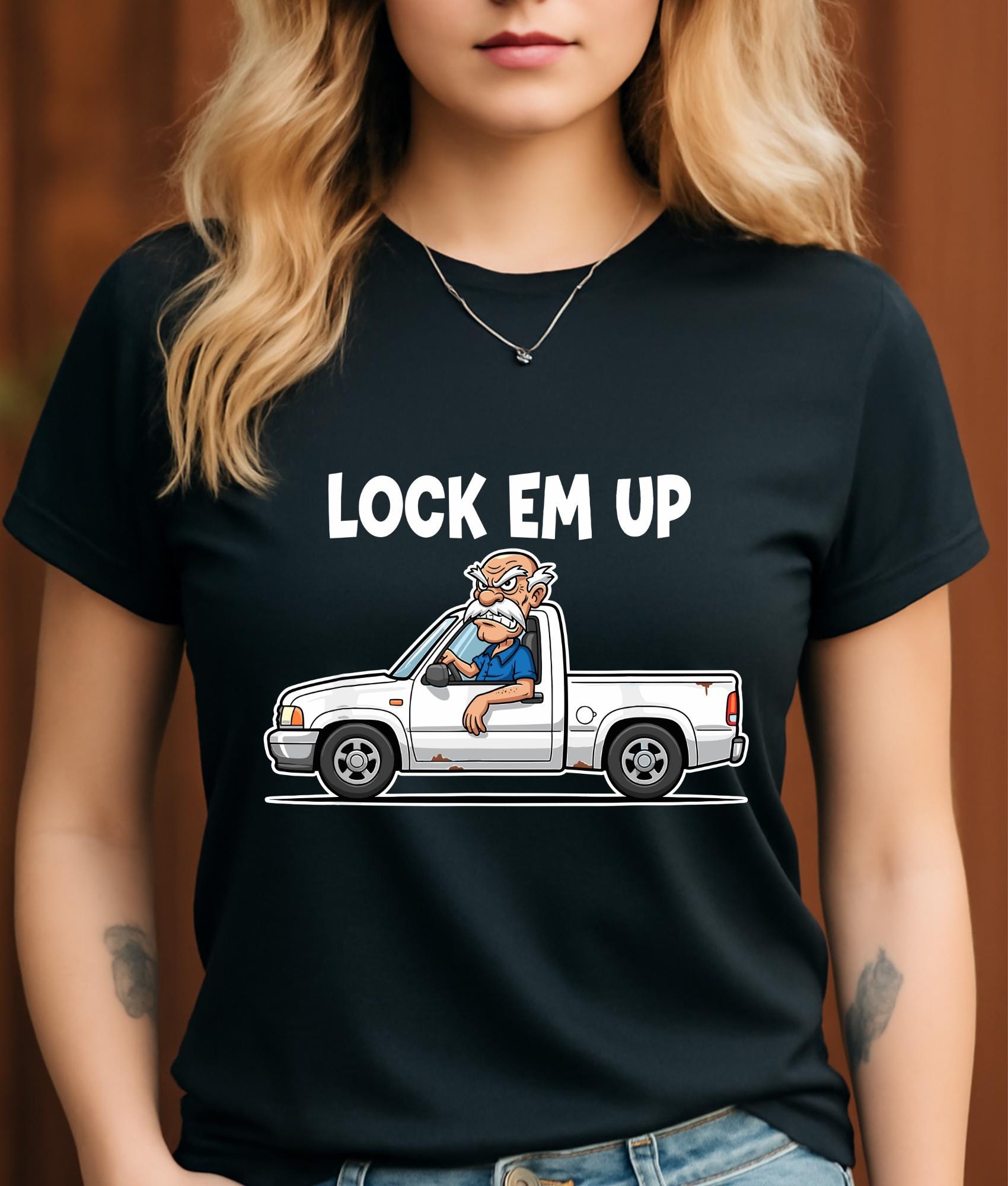 Lock Em up PNG | Funny Old Man in Truck Cartoon Digital Download ...