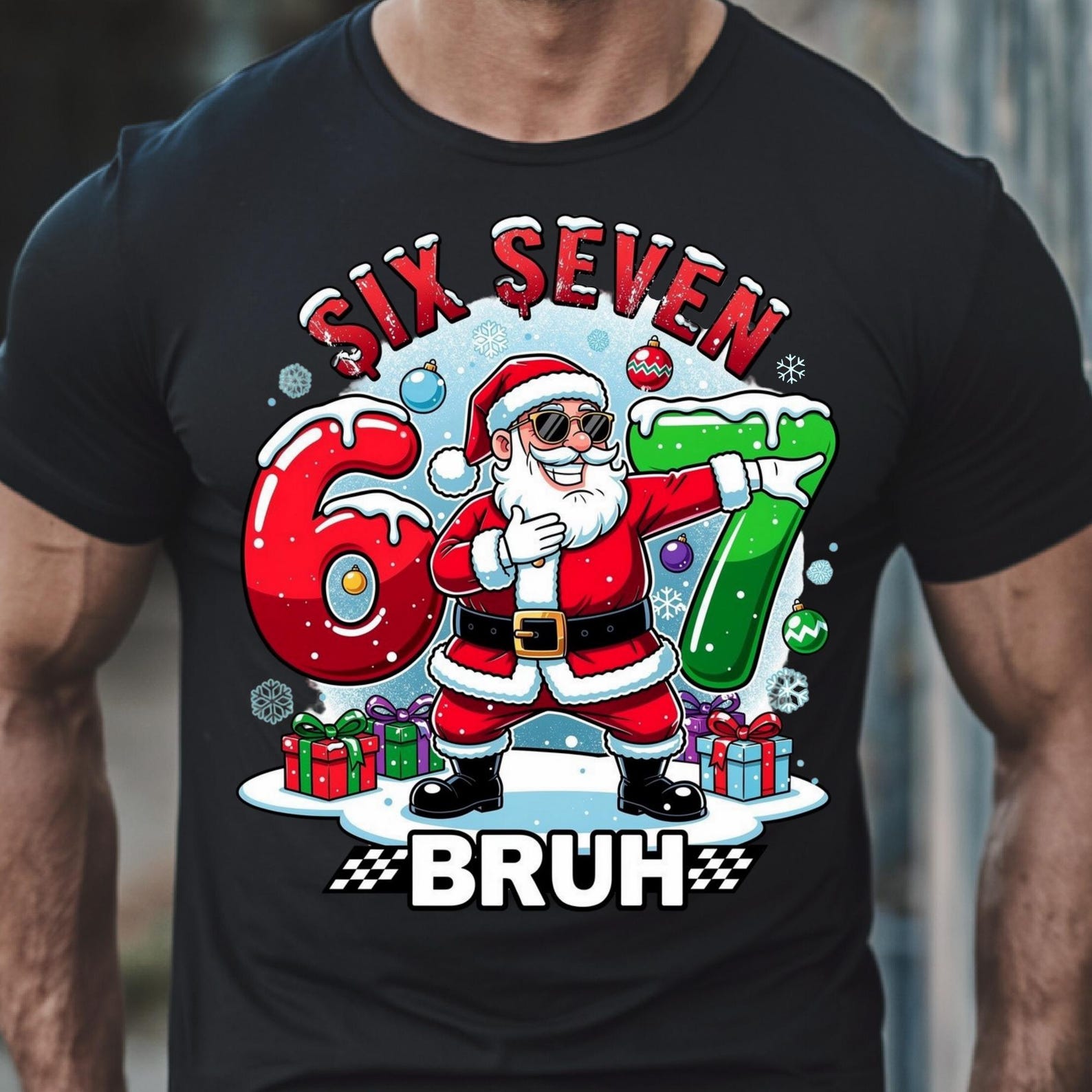 Six Seven 67 Santa Bruh PNG, Funny Christmas Meme Design, Cool Santa ...