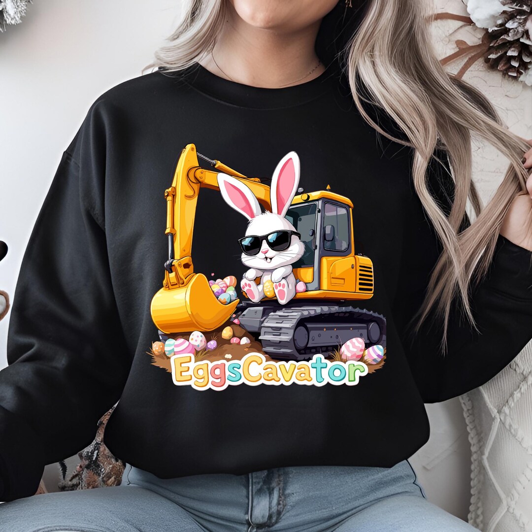 Eggscavator Bunny PNG, Cute Easter Excavator Design, Kids Easter Truck ...