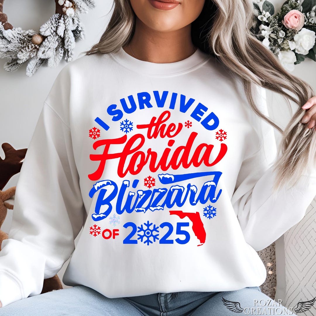 Survived Florida Blizzard of 2025 PNG Humorous Snowflake Design - Etsy