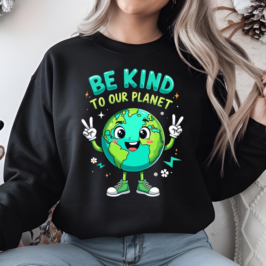 Be Kind to Our Planet PNG | Cute Earth Cartoon Clipart | Eco-friendly ...