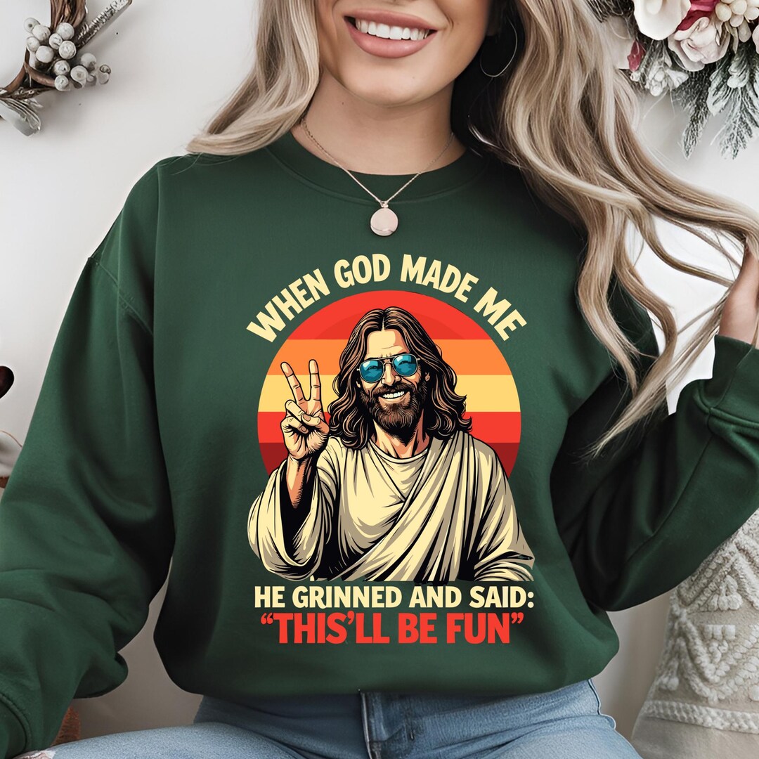 When God Made Me This’ll Be Fun, Vintage Jesus Art, Instant Download - Etsy