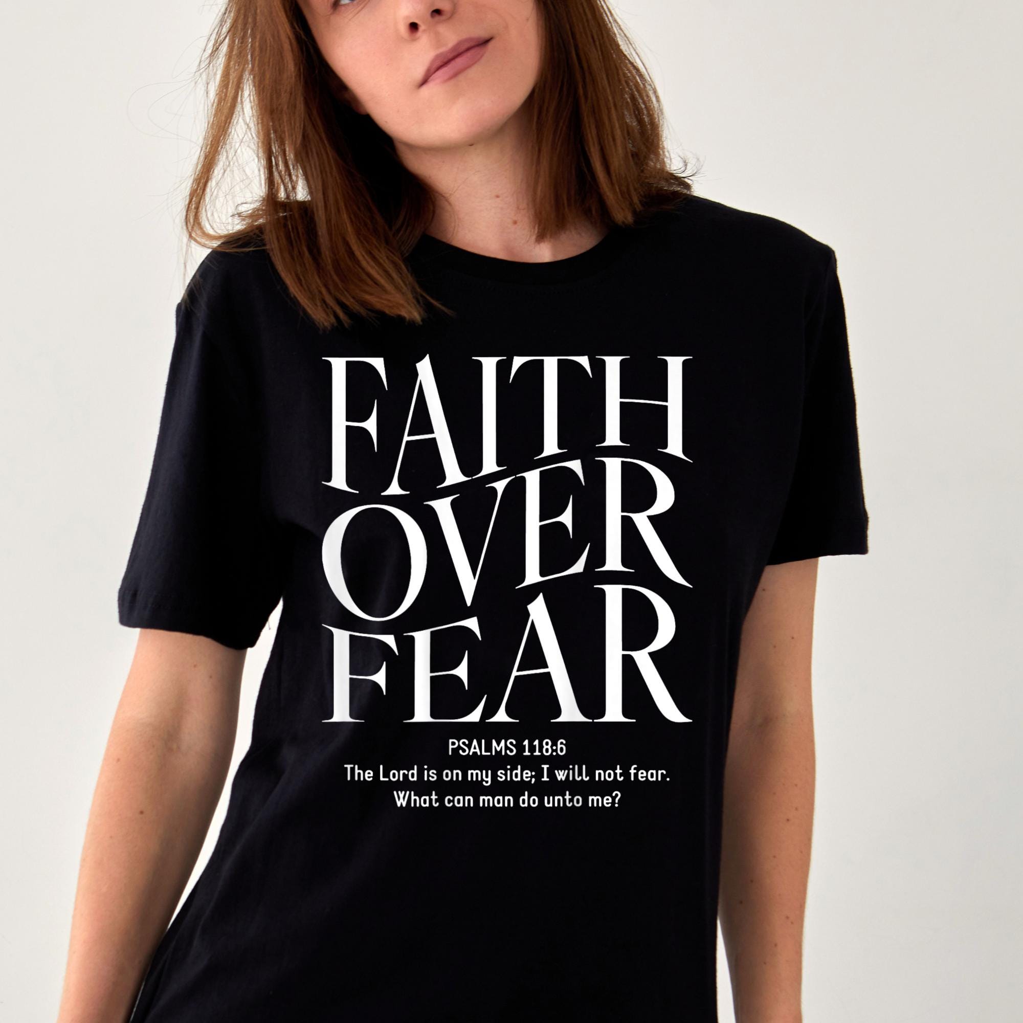 Faith Over Fear Digital PNG | Inspirational Christian Wall Art | Psalms ...
