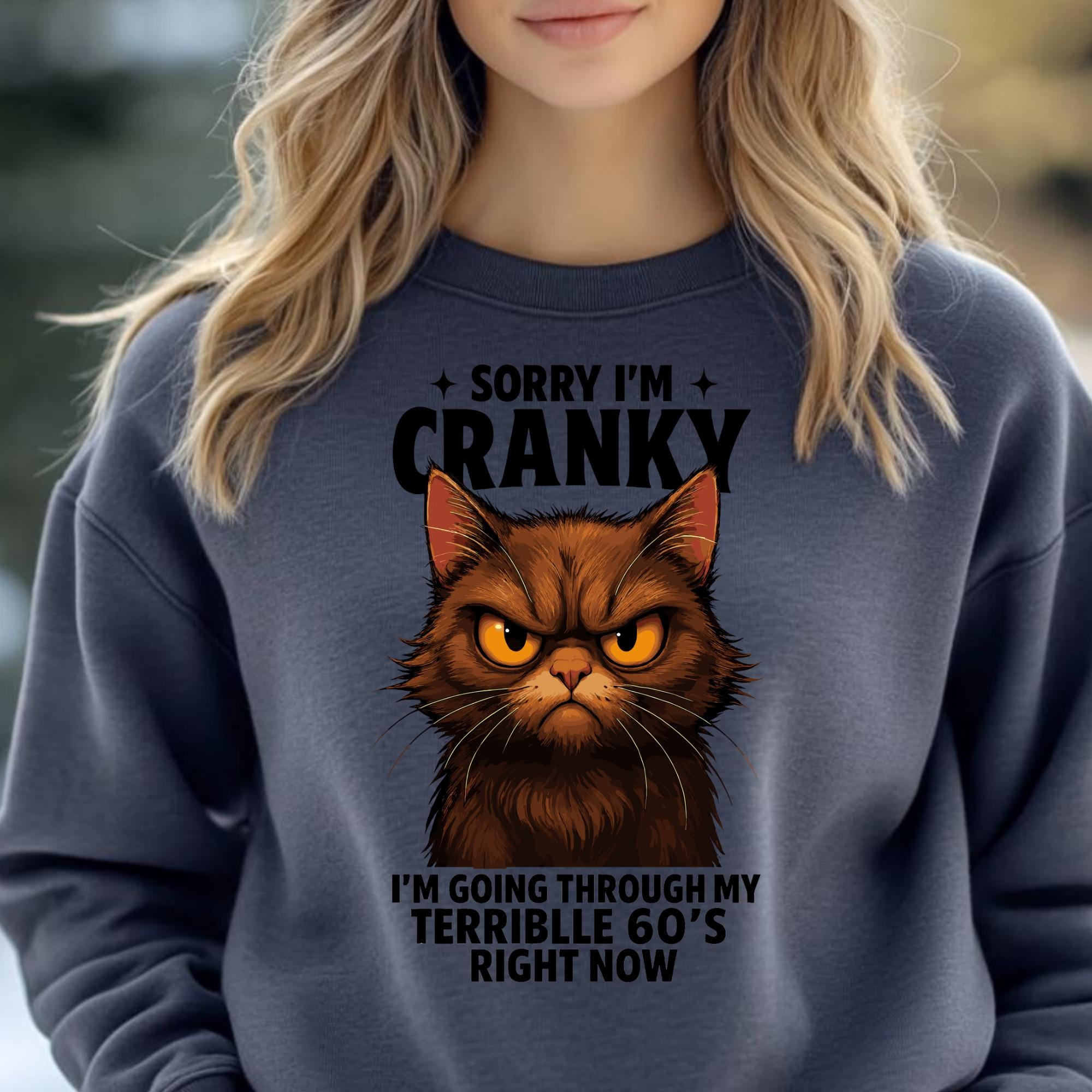 Funny Cranky Cat PNG | Terrible 60s Birthday Design | Grumpy Cat ...