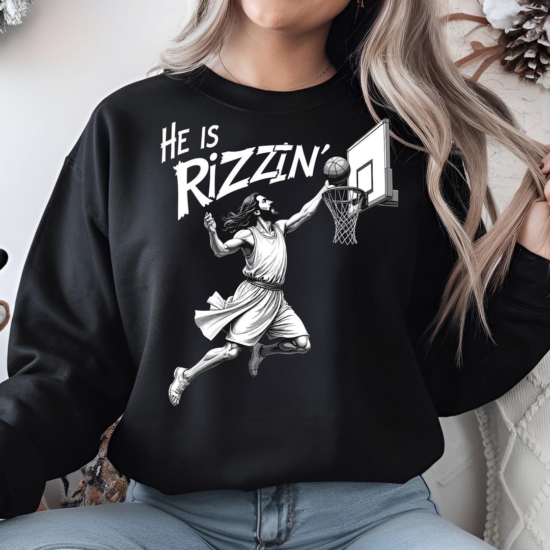 He is Rizzin Jesus Basketball PNG, Funny Jesus Basketball Design ...