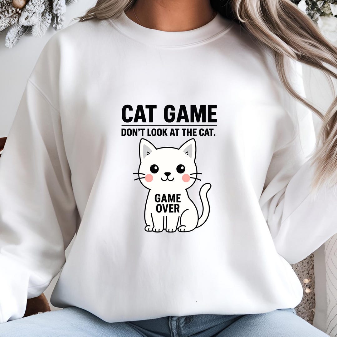Cat Game Game Over PNG – Funny Don’t Look at the Cat Design – Cute ...