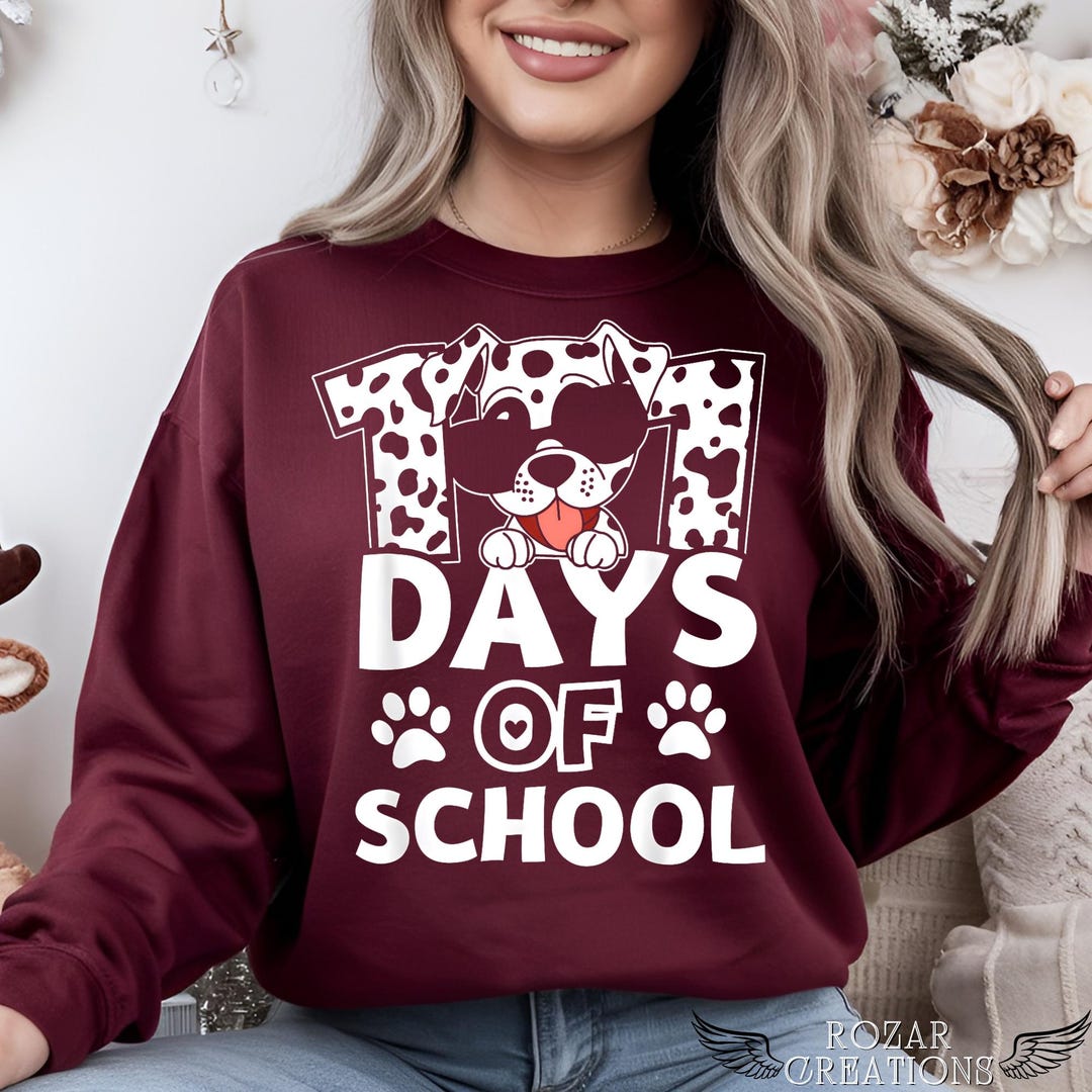 101 Days of School Dalmatian Dog – Fun Educational Design PNG – 100 ...