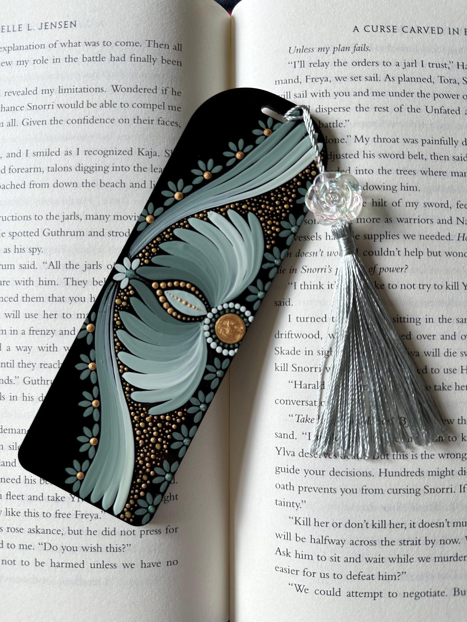 Hand-painted Mandala Bookmark, Acrylic With Thread Tassel - Etsy