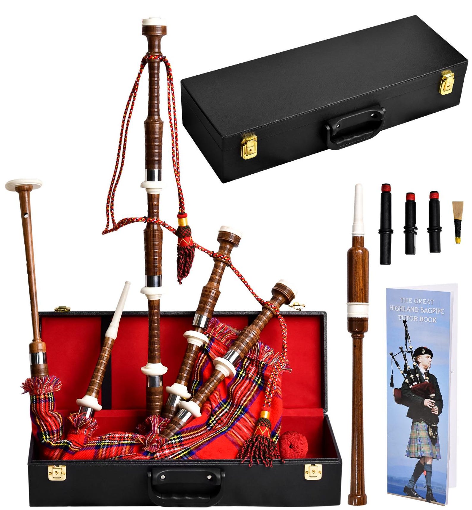 Handmade Scottish Bagpipe: Full Size Cocuswood, Silver Mounts, Royal ...