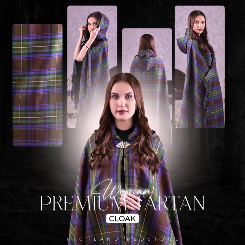 Scottish Tartan Cloak for Women – Highland Redstone P.V., Isle of Sky ...