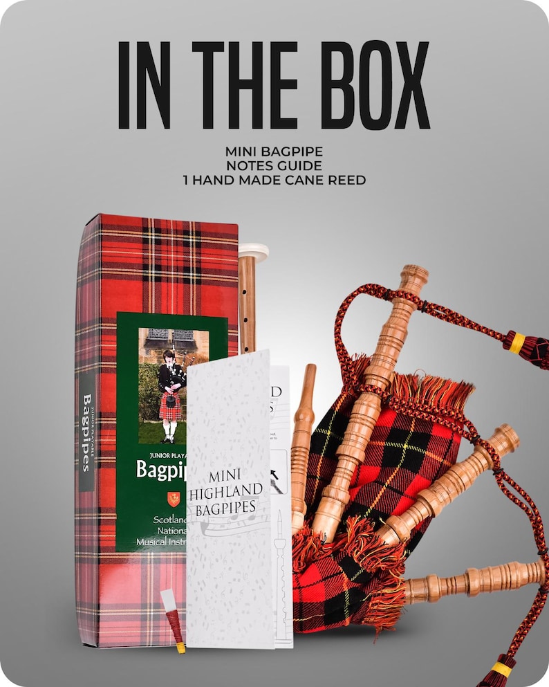 Scottish Mini Miniature Bagpipe, Rosewood Bagpipe for Beginners ...