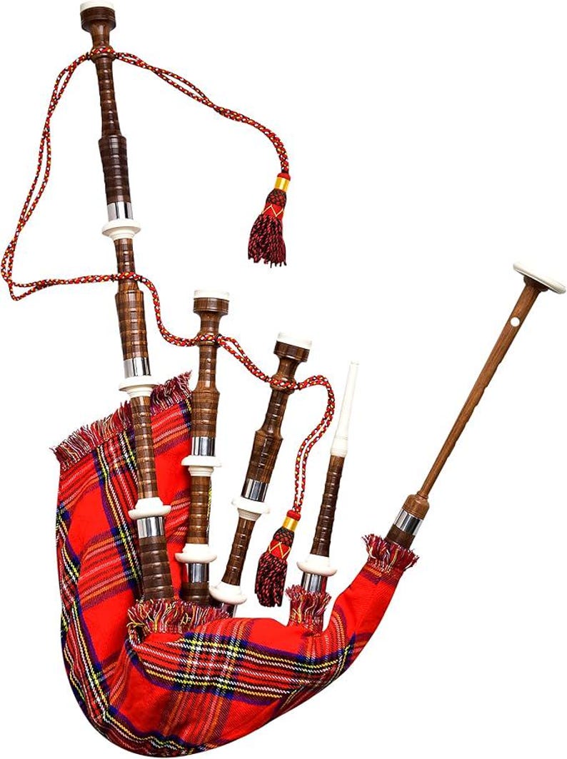 Handmade Scottish Bagpipe: Full Size Cocuswood, Silver Mounts, Royal ...