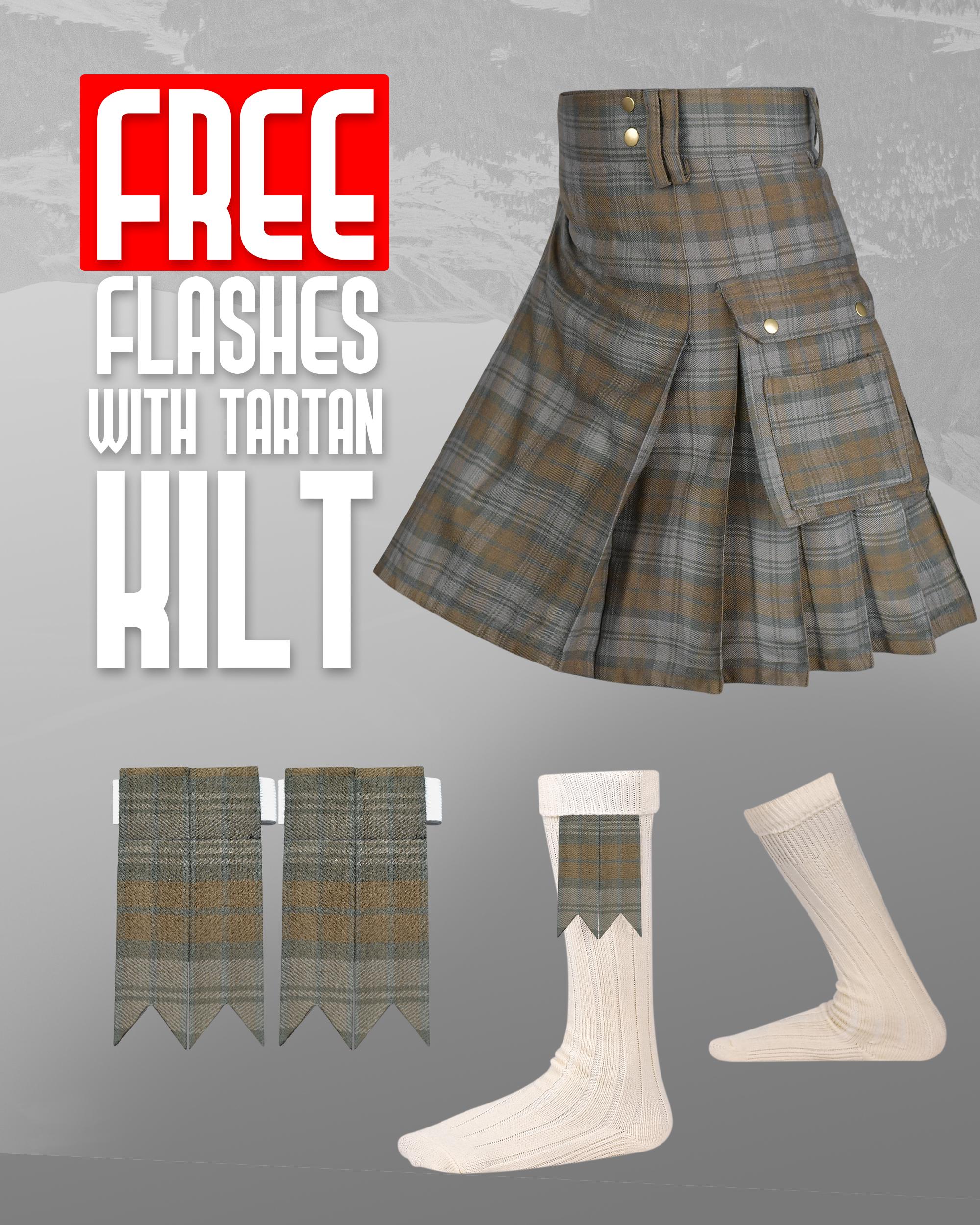 Tartan Utility Kilt for Men I 16oz Scottish Tartan Kilts 5 Yards ...