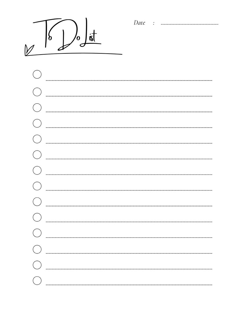 To Do List, Blank Checklist, Planner, Productivity, Tasks, List ...