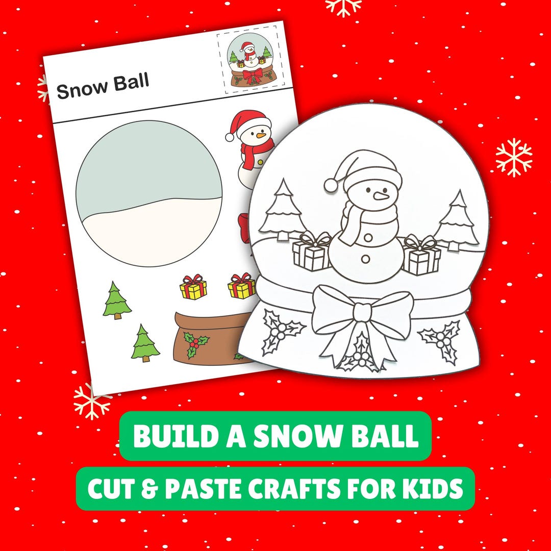 Build a Christmas Snowball Craft Template Christmas Cut and Paste ...