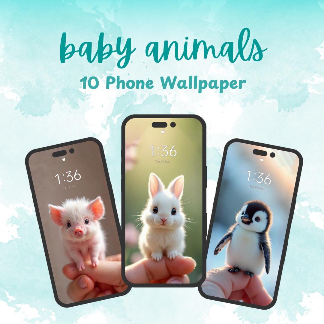 Kawaii Baby Animal Phone Wallpapers | Cute Pet Wallpaper Set ...