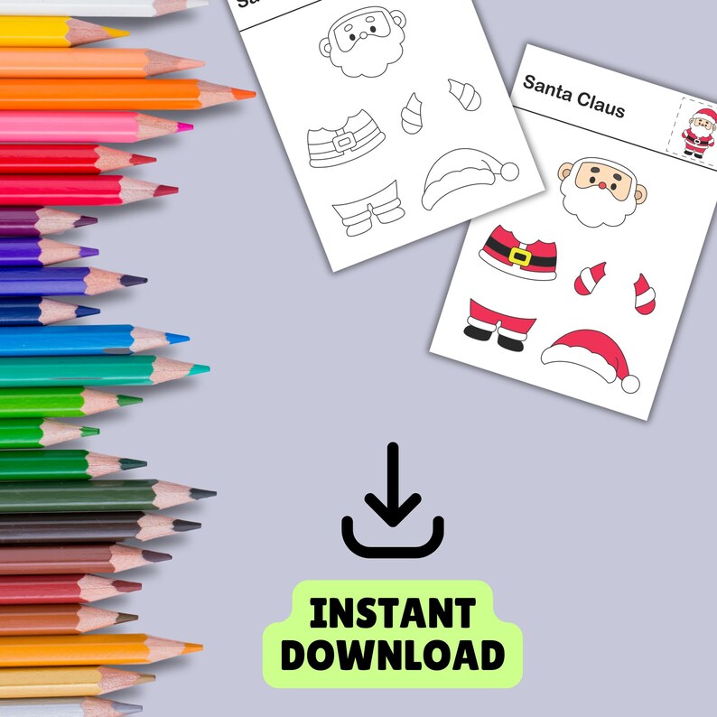 Build a Christmas Santa Printable Craft Santa Cut and Paste Activity ...