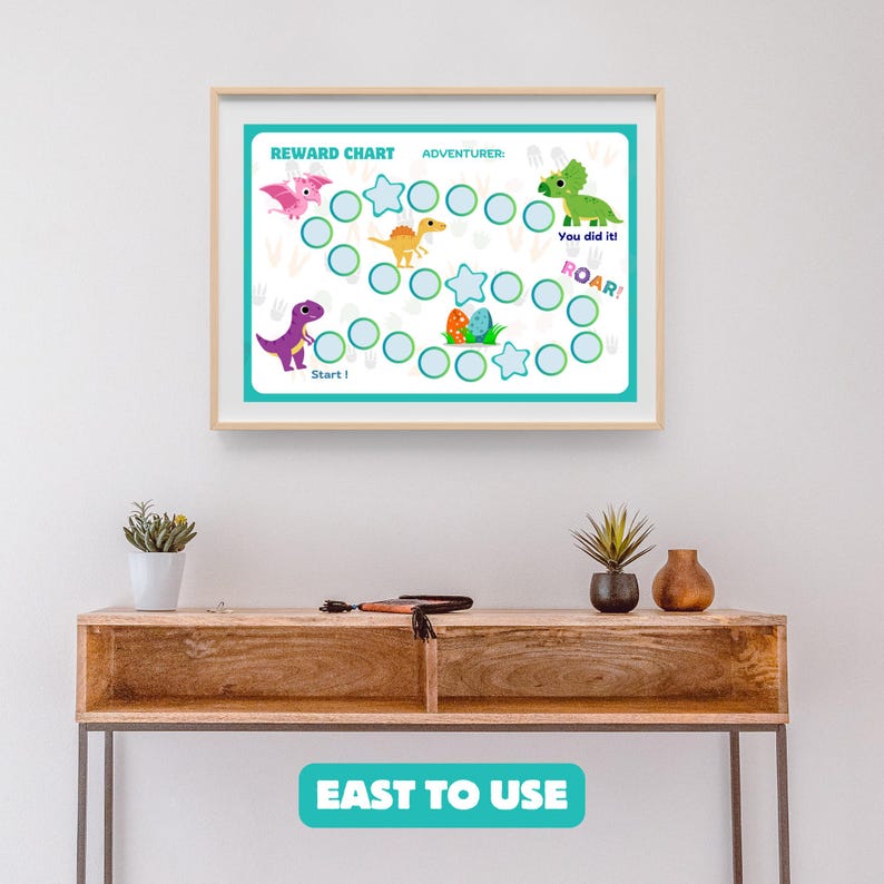 Dinosaur Reward Chart for Kids Printable Toddler Behavior Tracker Fun ...