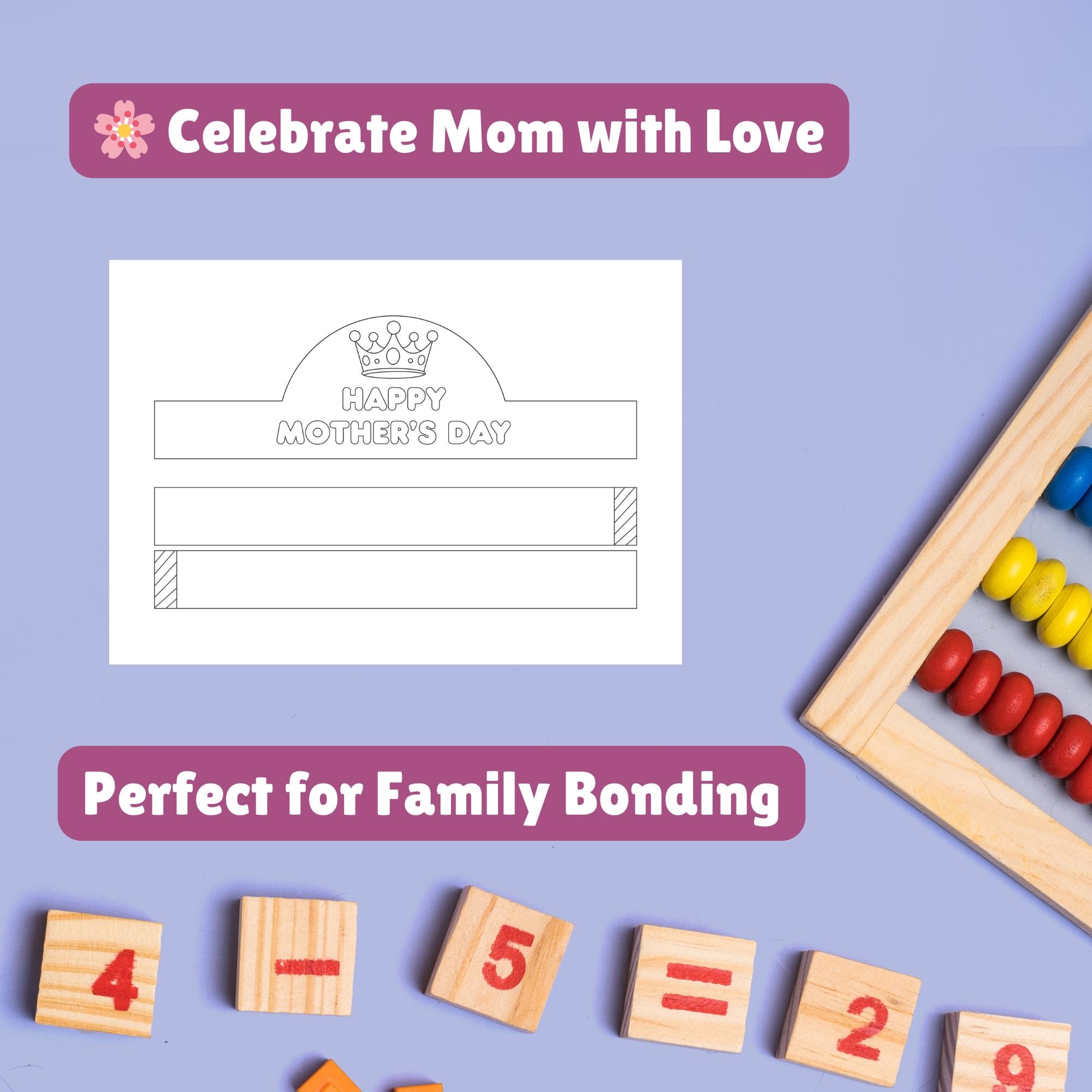 Mother's Day Paper Crown Printable: Kids Coloring Craft (PDF) - Etsy