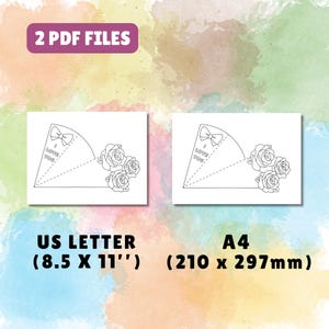 Rose Bouquet Mother's Day Coloring Card: DIY Craft for Kids (PDF) - Etsy