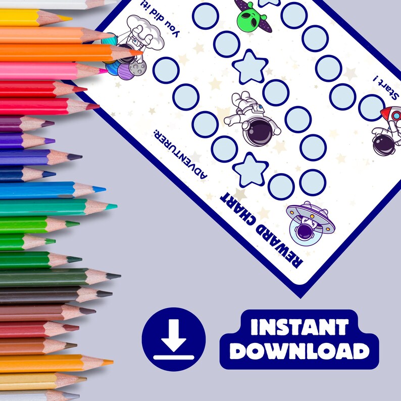 Astronaut Reward Chart for Kids Printable Toddler Behavior Chart PDF ...