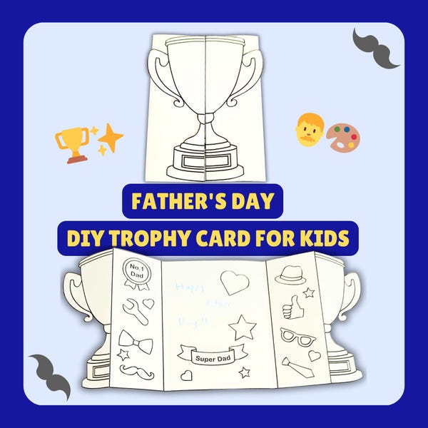 Fathers Day Trophy Card - Etsy