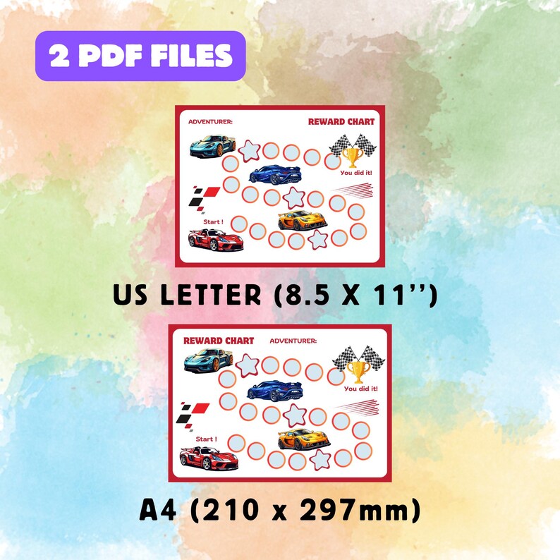 Cars Reward Chart for Kids Printable Toddler Behavior Tracker Fun ...