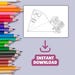 Rose Bouquet Mother's Day Coloring Card: DIY Craft for Kids (PDF) - Etsy