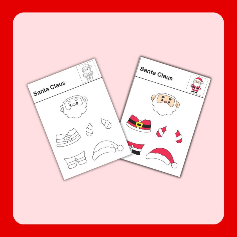 Build a Christmas Santa Printable Craft Santa Cut and Paste Activity ...