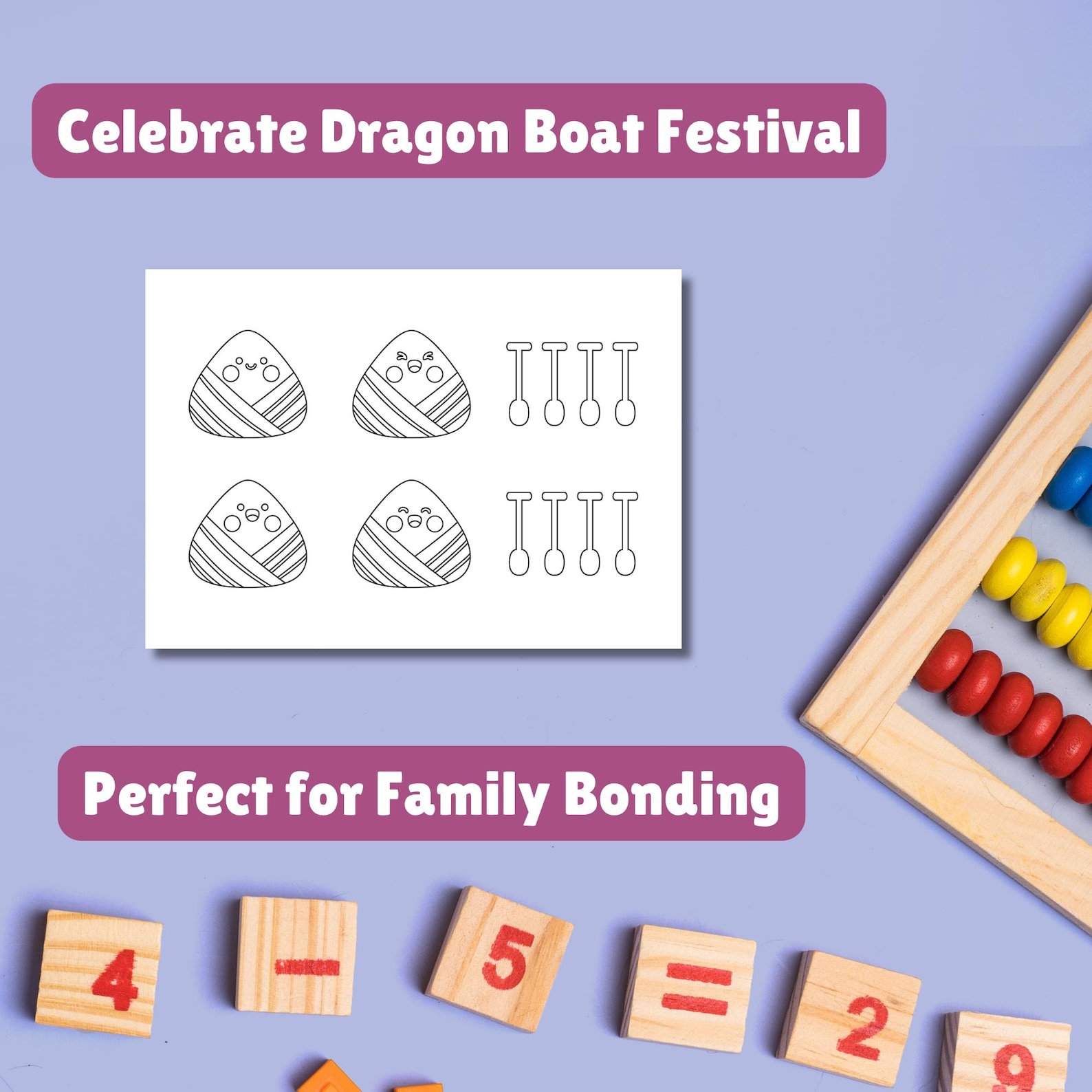 Dragon Boat Festival 3D Paper Craft Kit: Rice Dumpling Coloring ...