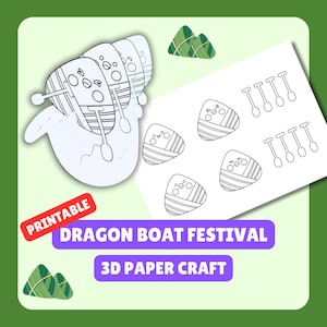 Dragon Boat Festival 3D Paper Craft Kit: Rice Dumpling Coloring ...