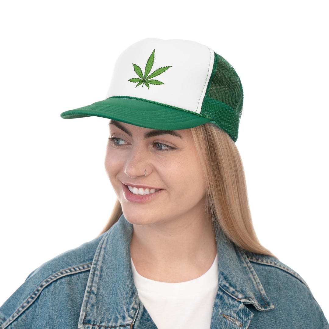 Custom Weed Leaf 420 Mesh Back Trucker Caps - Marijuana Cannabis Hat ...