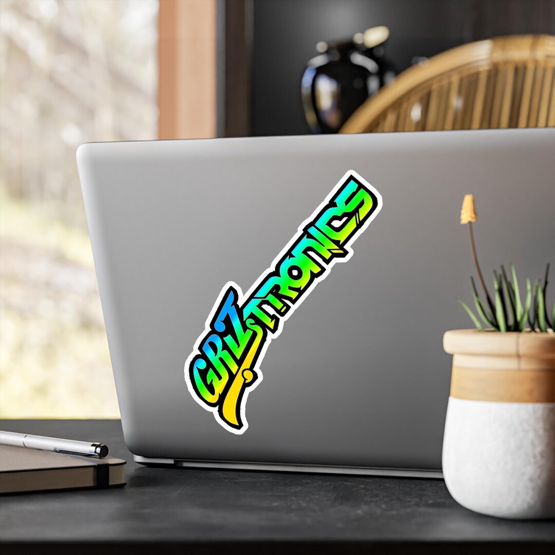 Griztronics DJ Logo Sticker: Waterproof Vinyl Decal, Rave Decor - Etsy