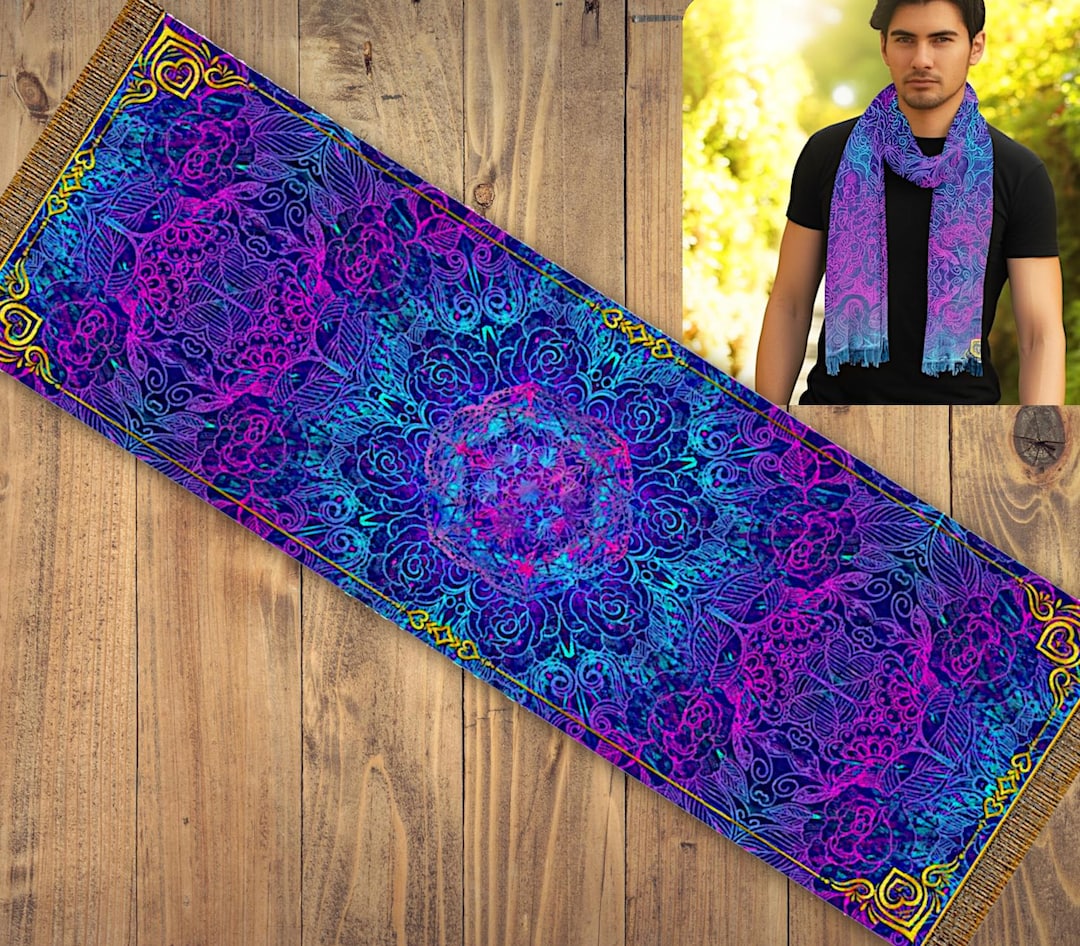 Sacred Geometry Pashmina Rave Scarf, Psychedelic Festival Pash ...