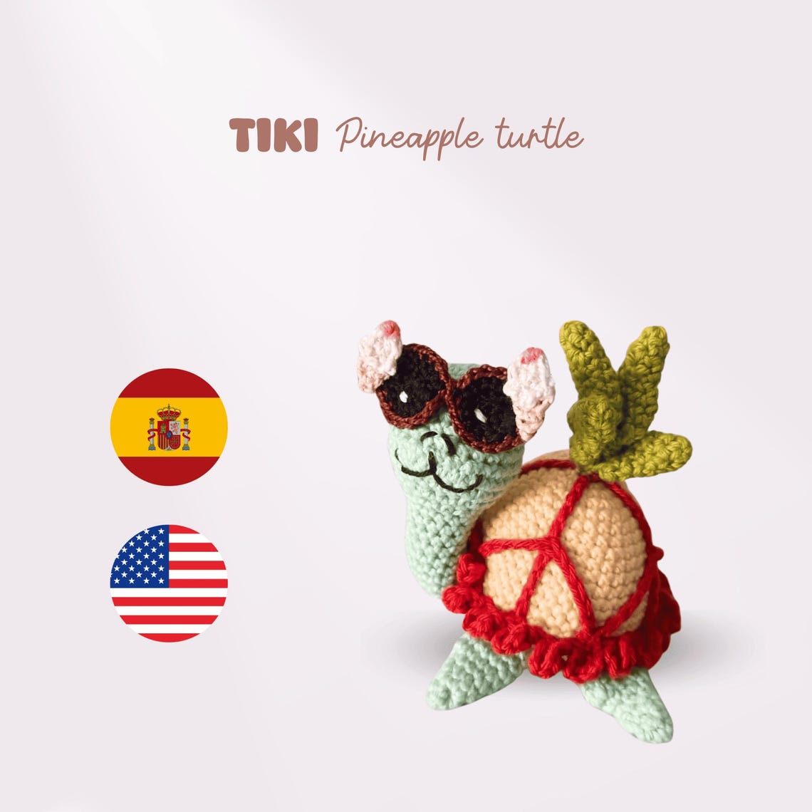 Pineapple Turtle Crochet Pattern: Summer Amigurumi PDF (US & ES Terms ...
