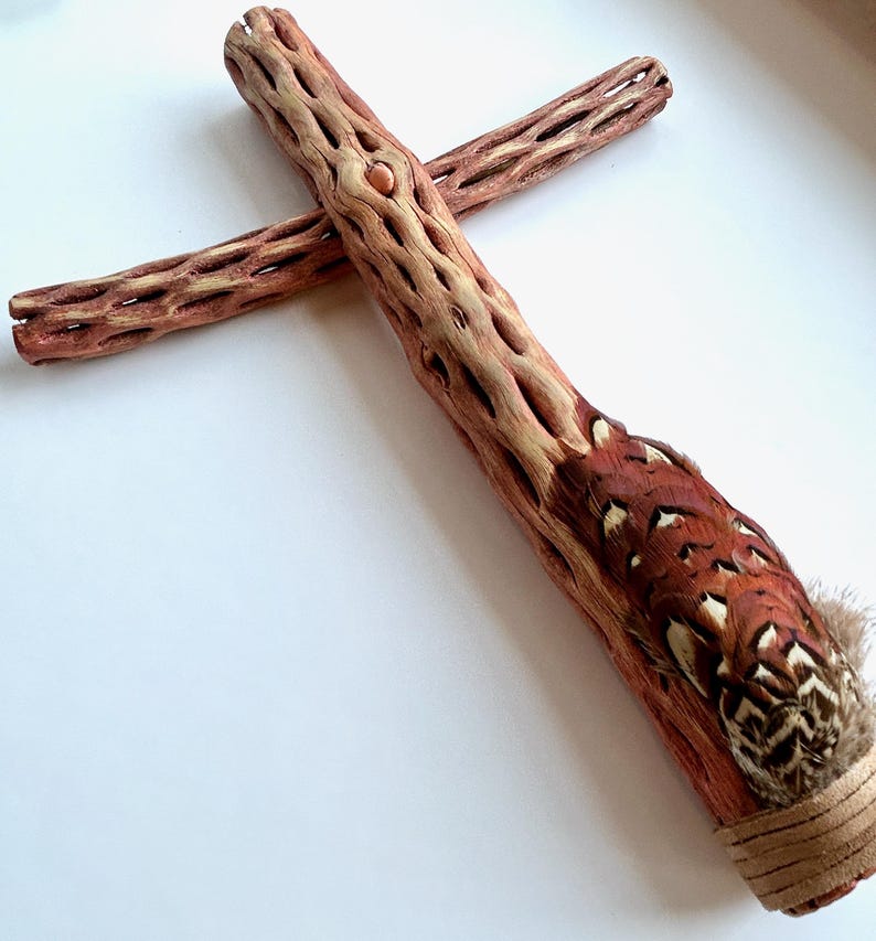 Handmade Cholla Cross Natural Southwestern Feather Leather Wrapped Gem ...